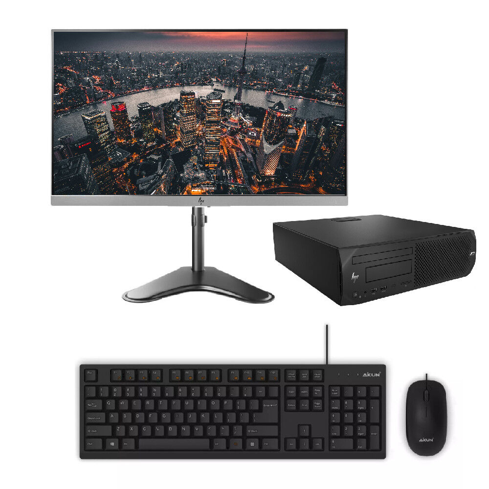 HP Z2 G4 SFF Desktop + 24" Monitor